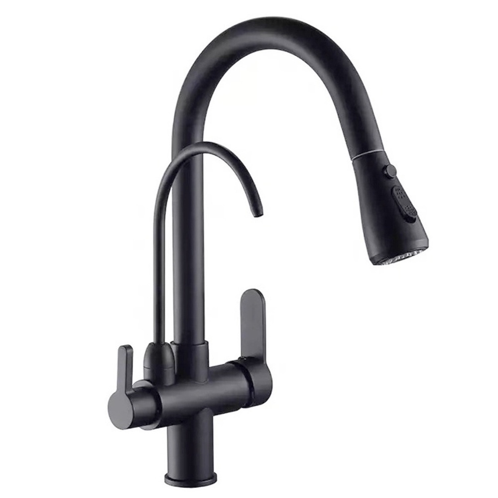 Torneira Luxo Gourmet Monocomando Filtro Preto Quente Frio Extensível
