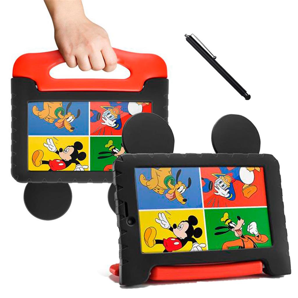 Tablet WIFI Bluetooth Infantil Mickey Mouse 16GB Capa c/ Alca + Caneta ...
