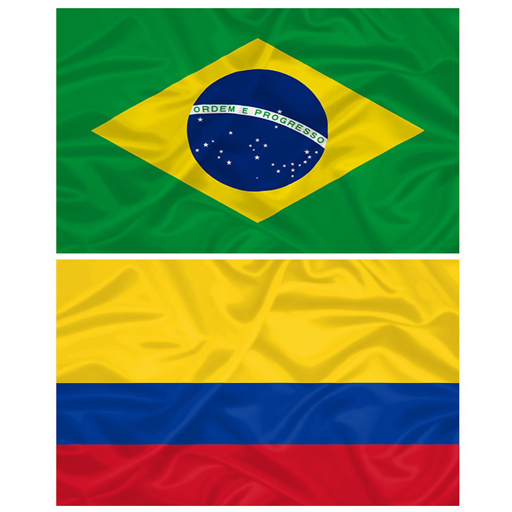 Bandeira da Colômbia + do Brasil 145cm x 90cm da Marca Minha Bandeira ...
