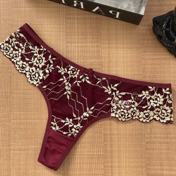 Kit 5 Calcinha Em Renda Bicolor Super Confortável Adulto Feminina