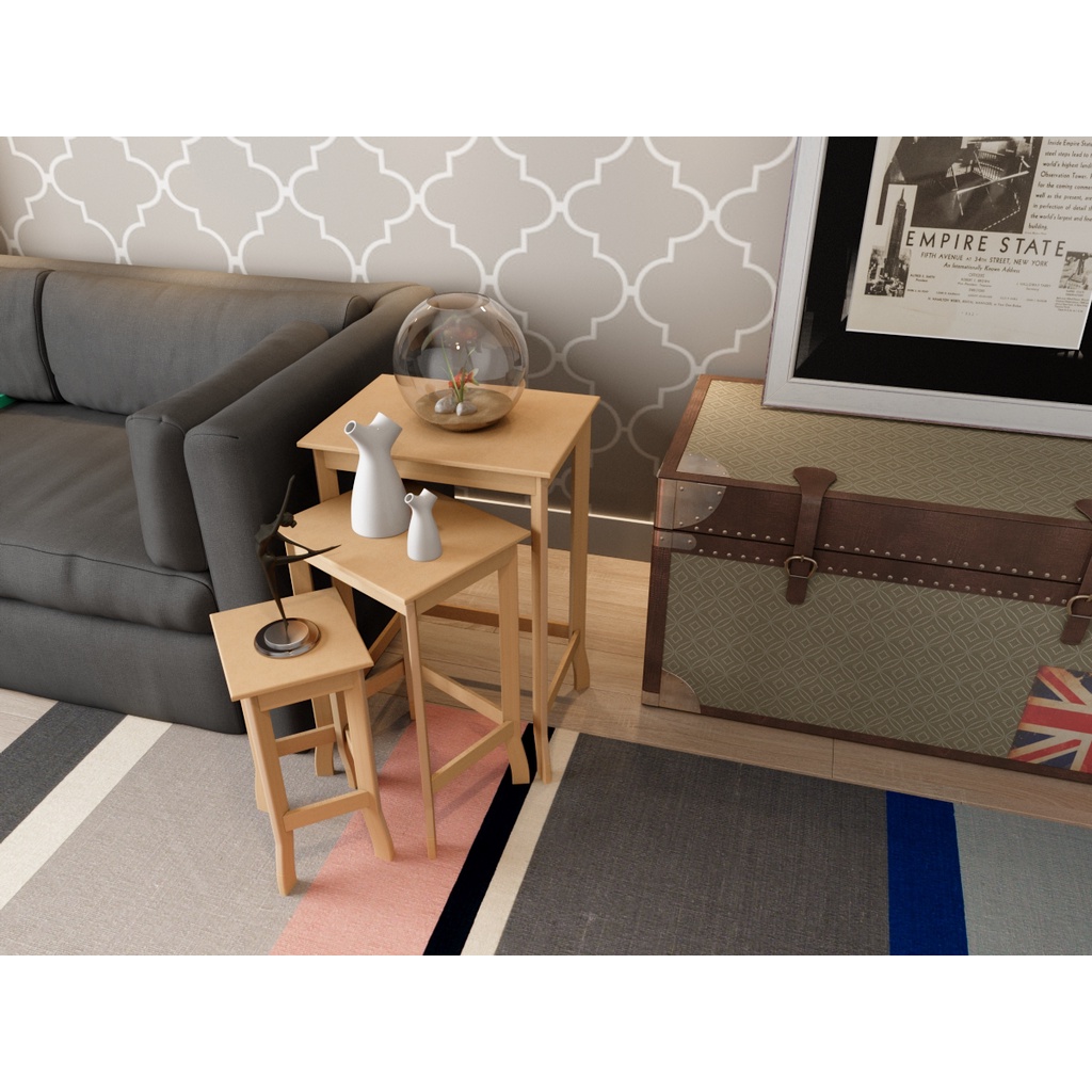 Mesa Mdf Trio Mesas Reto Canto Sala Apoio | Shopee Brasil