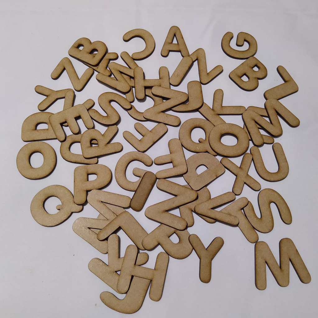Alfabeto 5cm Kit C/ 6 Alfabetos 156 Letras De A A Z Mdf Cru | Shopee Brasil