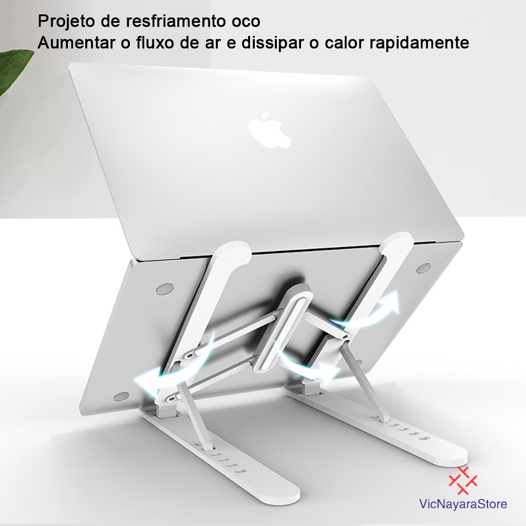 Suporte Para Notebook Base Mesa De Dobrável Ergonômico Ajustável Fino ...