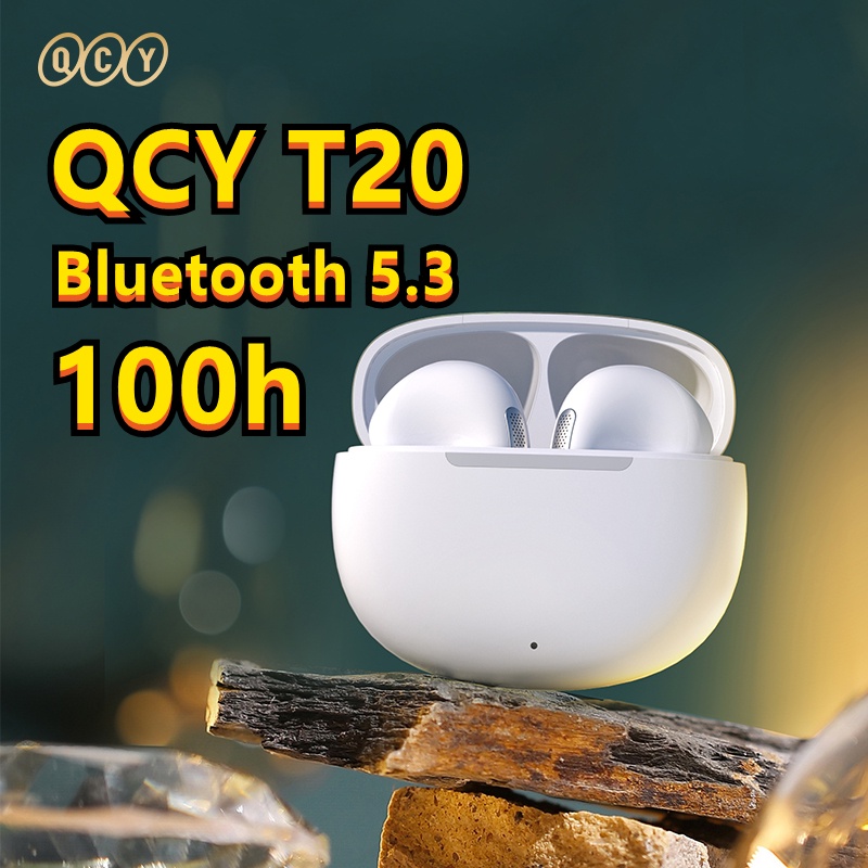 QCY T20 Fone De Ouvido Intra-Auricular Sem Fio Bluetooth 5.3 TWS 68ms Com Microfone 4 Mic HD ...
