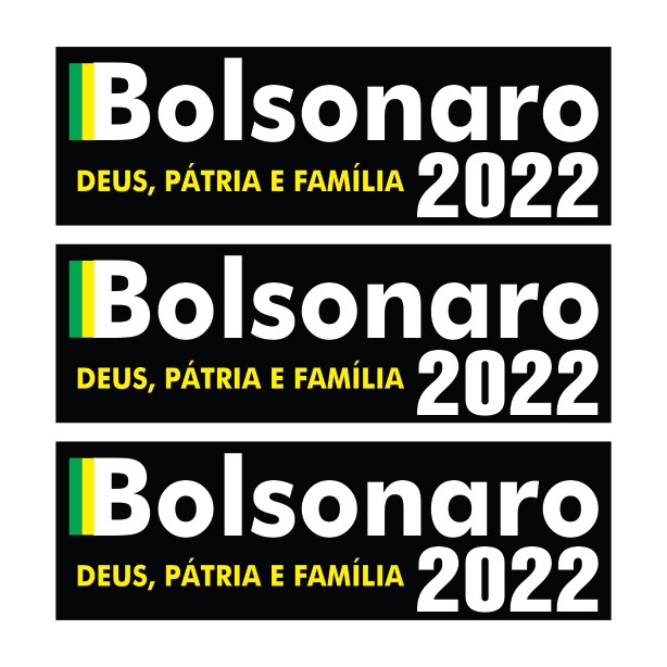 Kit 100 Adesivos p/ Bolsonaro 2022 Autocolante 25x8 cm | Shopee Brasil