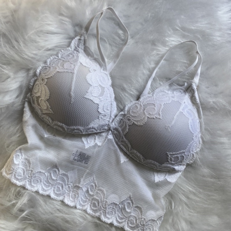 Cropped Top De Renda Tiras Dupla Alça Regulável Com Bojo Croped casual ...