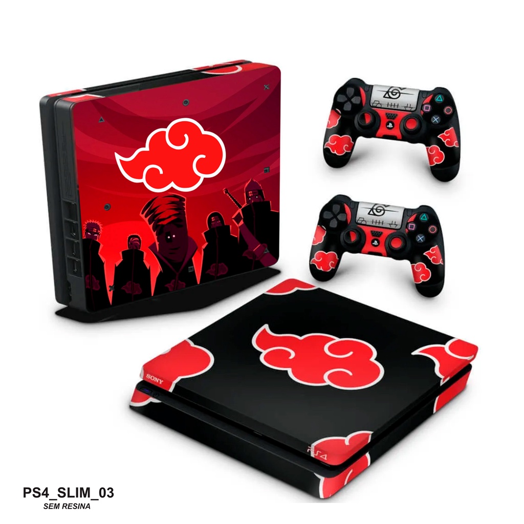 Adesivo Skin Premium Ps4 Slim Playstation 4 Akatsuki Naruto | Shopee Brasil