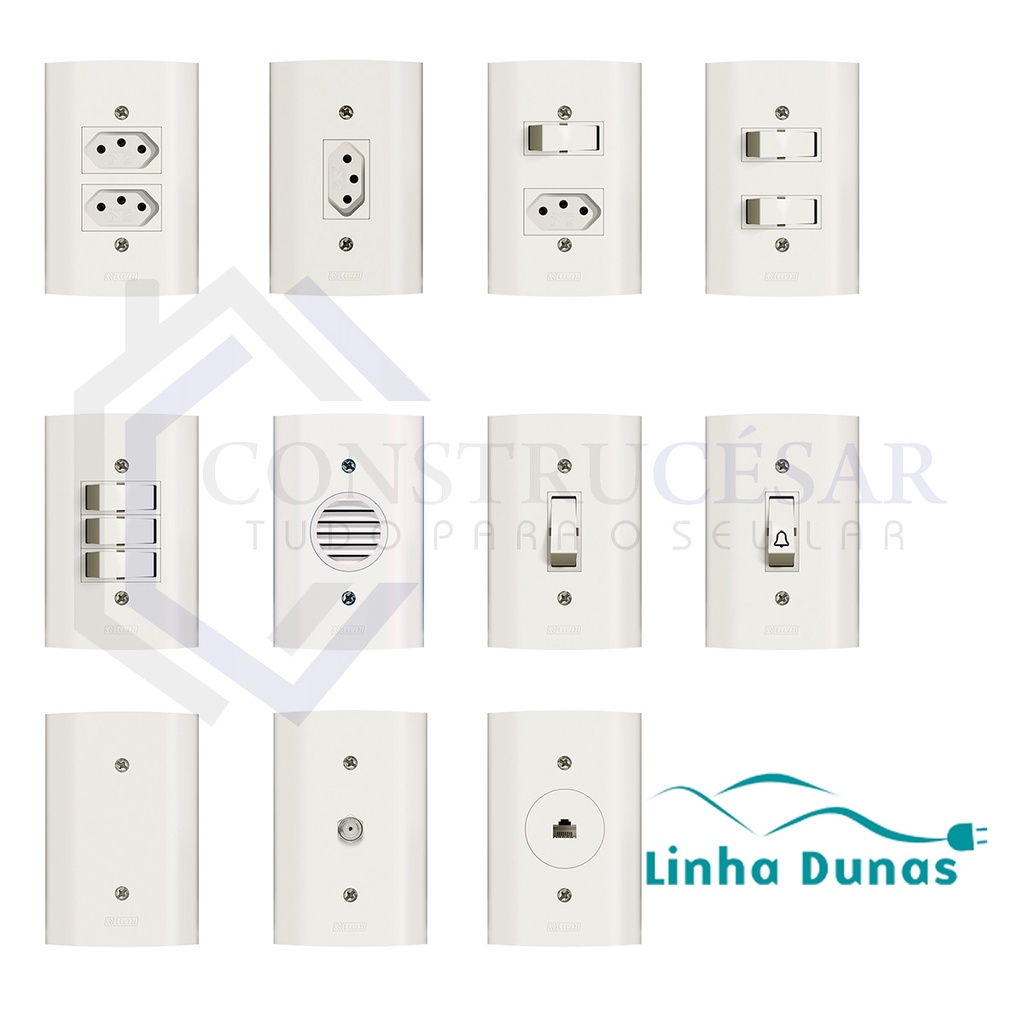 Tomada interruptor duplo simples e triplo 4x2 branca 10A 250v romazi ... Tomada interruptor duplo simples e triplo 4x2 branca 10A 250v romazi ...