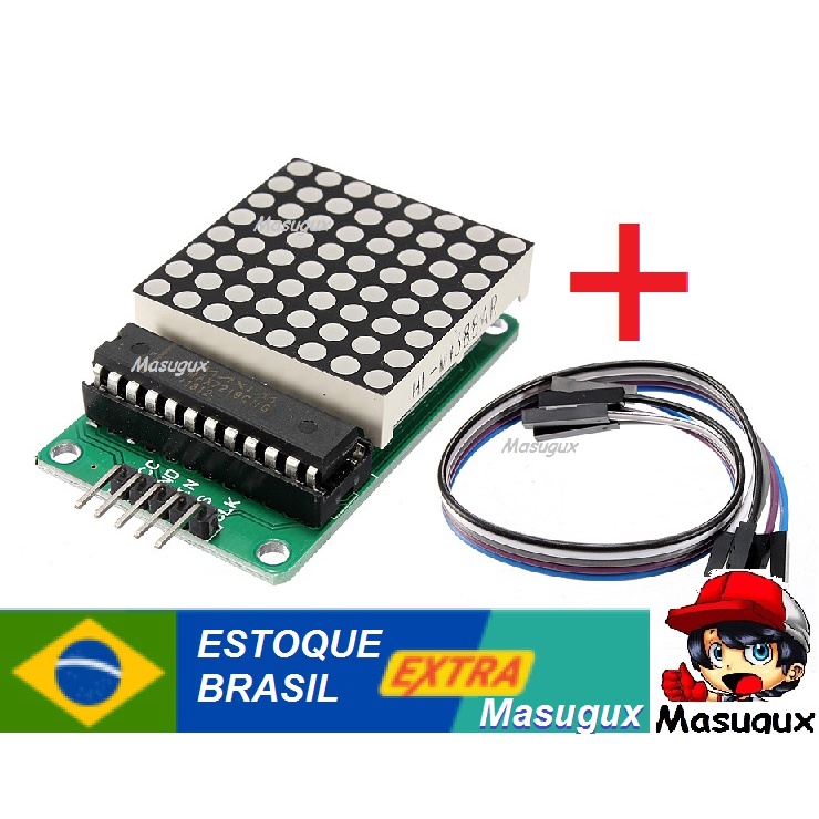 Módulo Matriz Display Led 8x8 com Ci MAX7219 circuito integrado compatível Arduino ESP32 NodeMcu ...