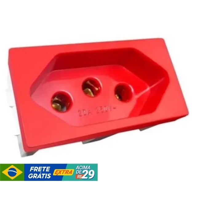 Modulo Tomada 20A Vermelho Home - Blux | Shopee Brasil