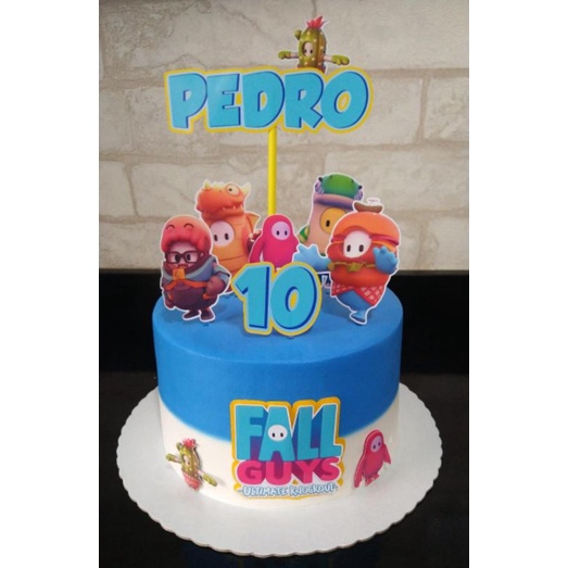 Topo de bolo Fall Guys | Shopee Brasil