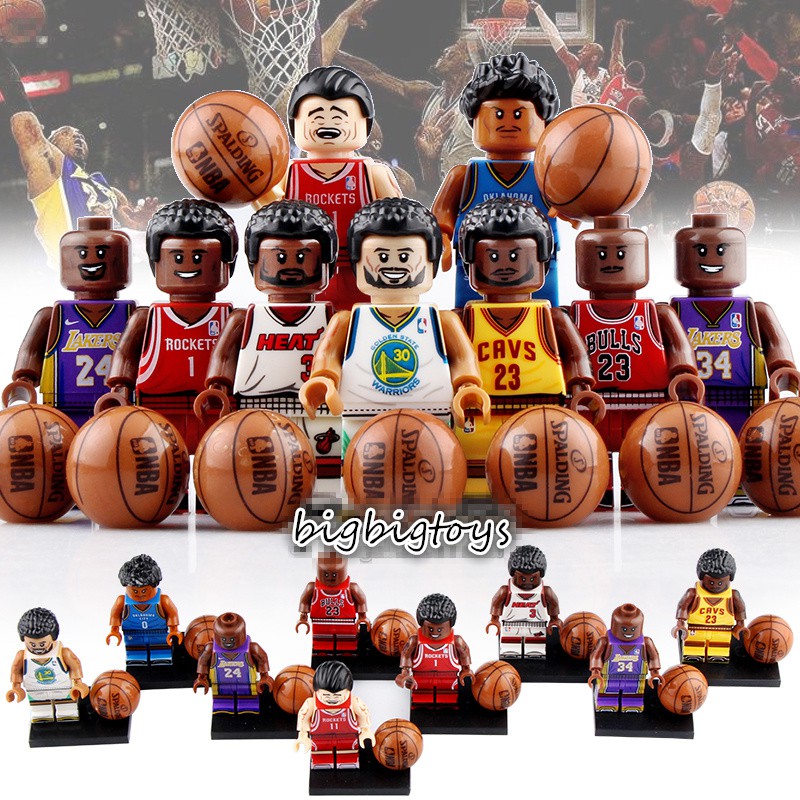 NBA Star Minifigure Basketball Jordan James Kobe Yao Lego Toys Building ...