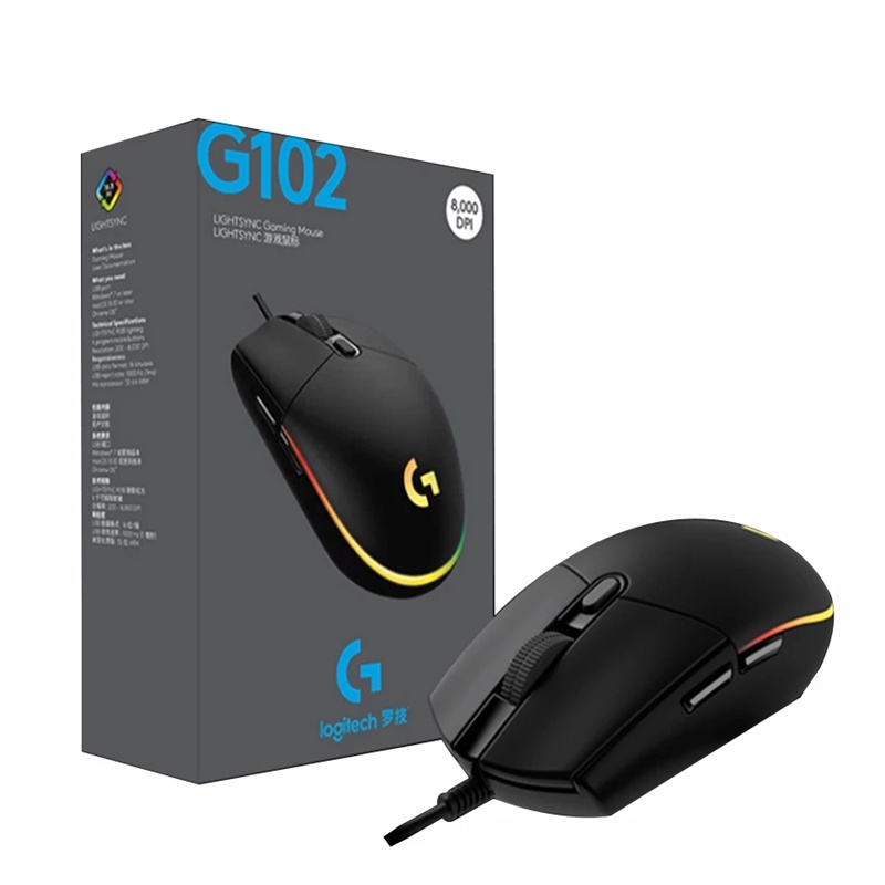 Logitech G102 Mouse Com Fio Retroiluminado/Mecânico/Botão Lateral ...