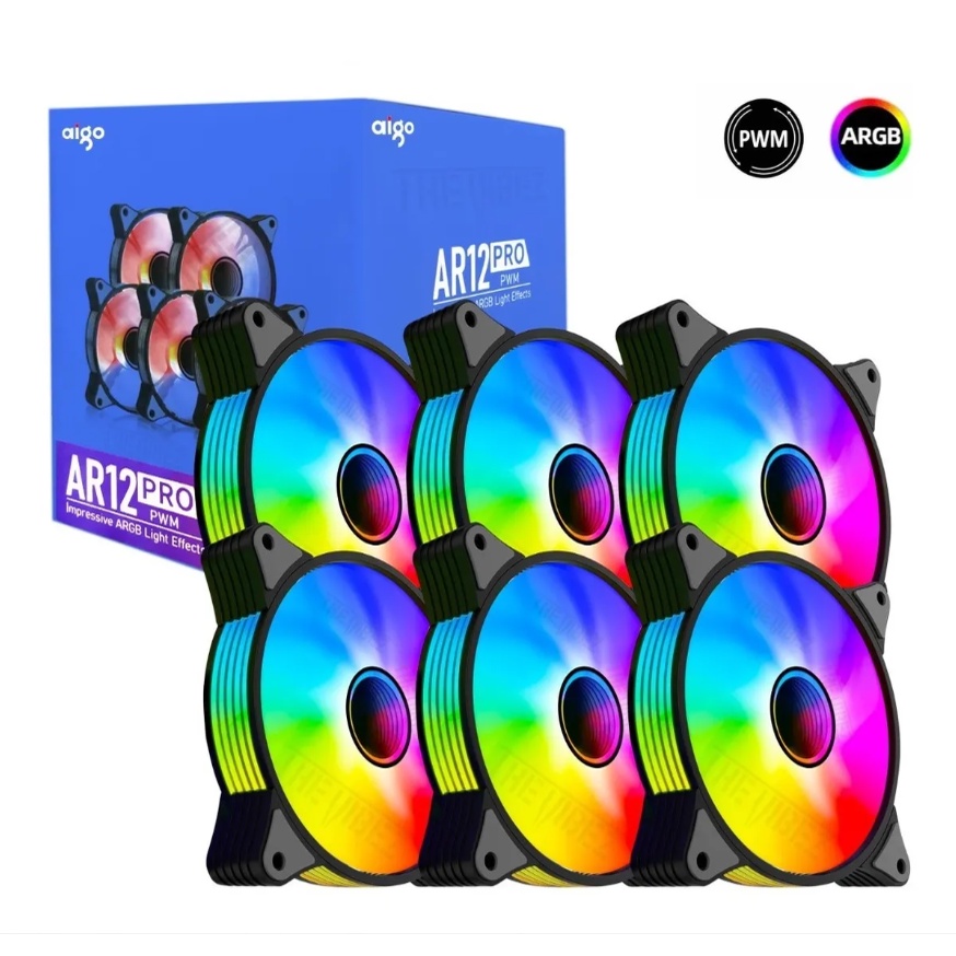 Cooler Fan Aigo Ar12 Pro Argb + 6 Fans Infinity Pwm - Melhora o Preço