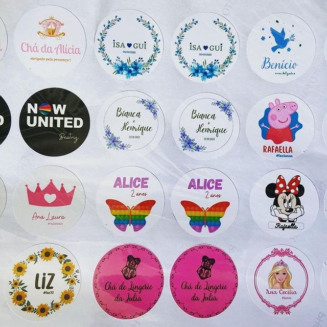50 ADESIVOS PERSONALIZADOS - Recortado - Papelaria Personalizada ...