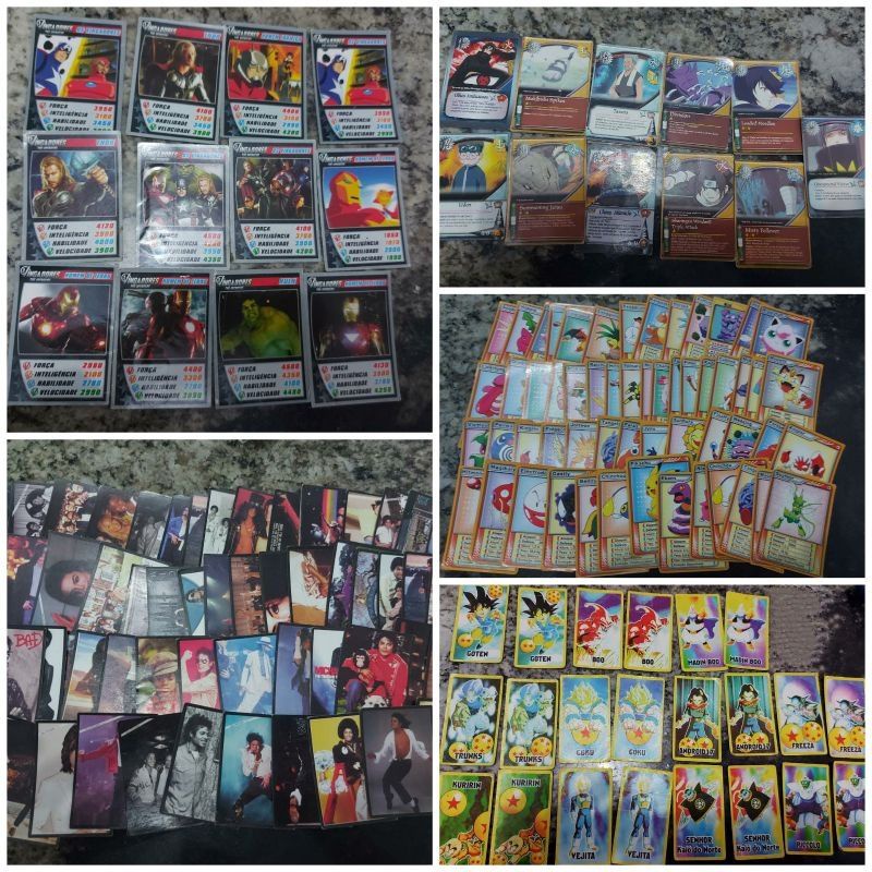 Kit Cards Michael Jackson/Pokémon/Naruto/Dragon Ball/Vingadores ...