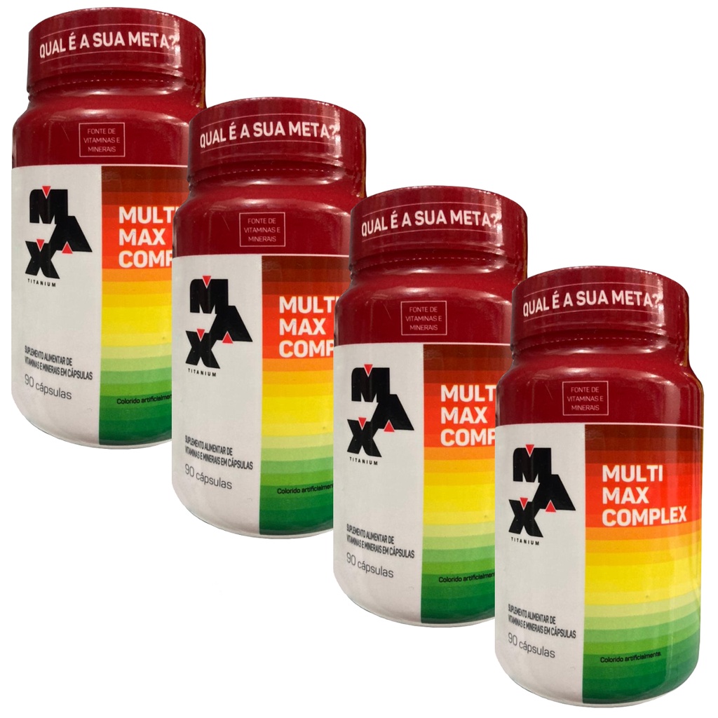 Kit 4x Multimax Max Titanium C/90 Cápsulas Multivitamínico | Shopee Brasil