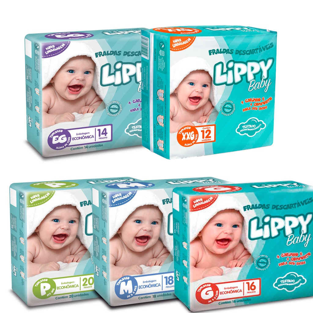 Fralda Infantil Lippy Baby UN P/M/G/EG/XXG Direto Da Fábrica - Desconto ...