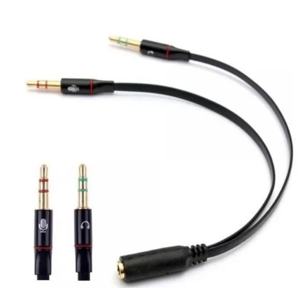Cabo Adaptador Headphone P3 Para Headset (2 P2 Audio E Mic) | Shopee Brasil