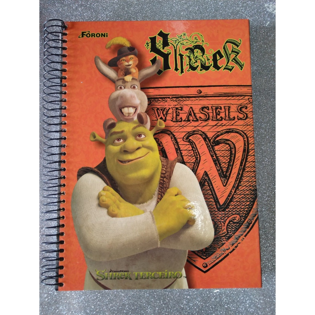 Caderno Universitario 10x1 200folhas shrek | Shopee Brasil