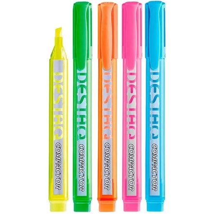 Kit Marca Texto Compactor Destaq Neon 5, 4, 3 ou 2 Cores | Shopee Brasil