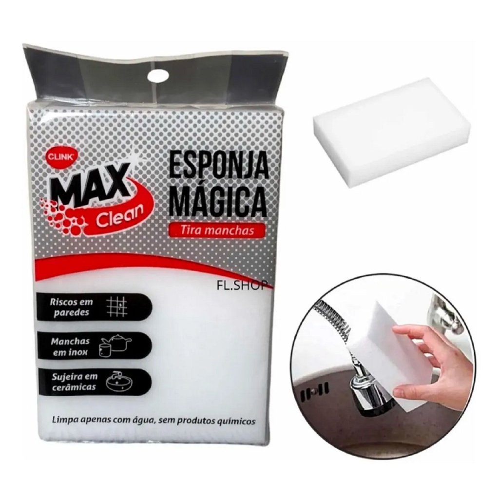 Esponja Mágica Max Clink Melamina Bucha Buxinha Tira Manchas | Shopee ...