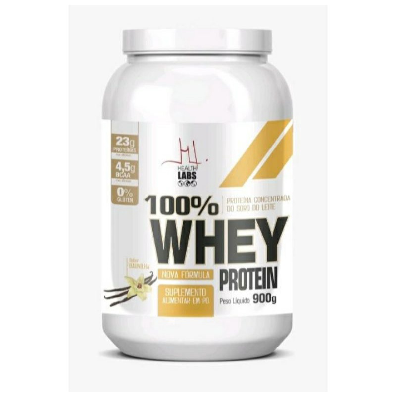 100% Whey Protein 900g Health Labs ( Produto Original e Com Nota Fiscal ...