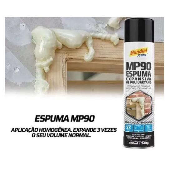 Espuma Expansiva Poliuretano Mundial Prime 500ml/340gr | Shopee Brasil