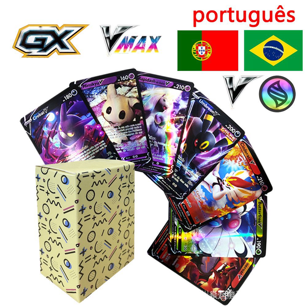 (Venda A Quente) Novo Pokémon GX Vmax Cards Celebrar EVs Jogo ...