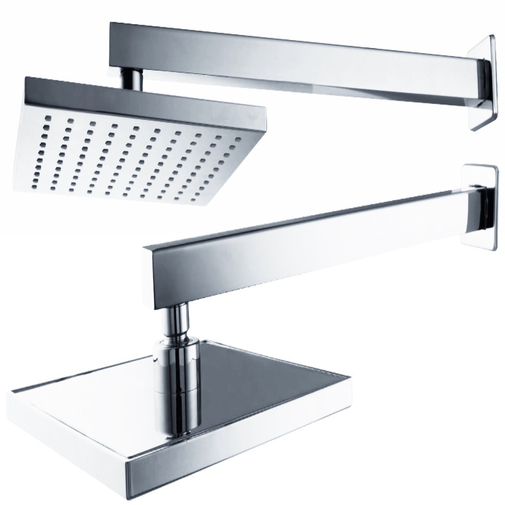 Ducha Chuveiro Fria Quadrado Área de Lazer Piscina Braço 40 Cm Fria ...