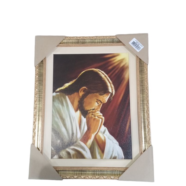 quadro Jesus orante 30x40 resinado. | Shopee Brasil