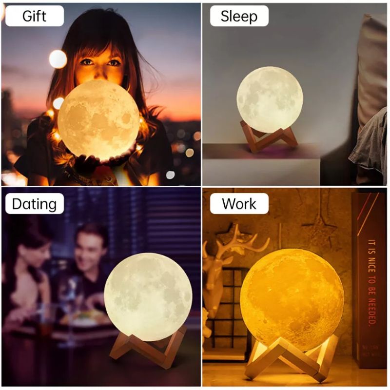 Luminaria 3D Touch Lua Cheia Abajur LED Decoracao USB RGB | Shopee Brasil