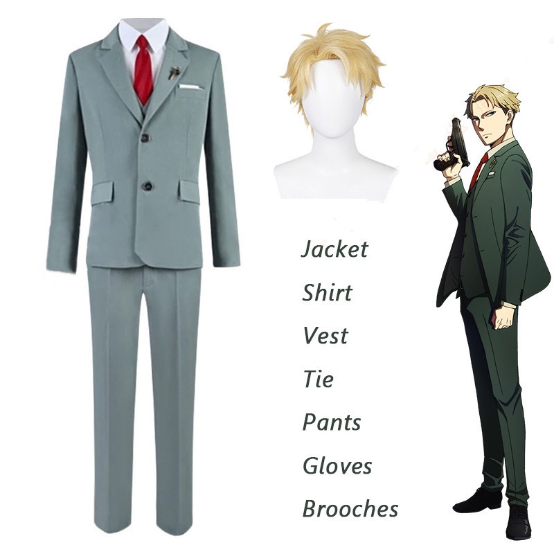 Anime Spy X Family Laid Forger Cosplay Luz Verde Terno Curto Peruca ...
