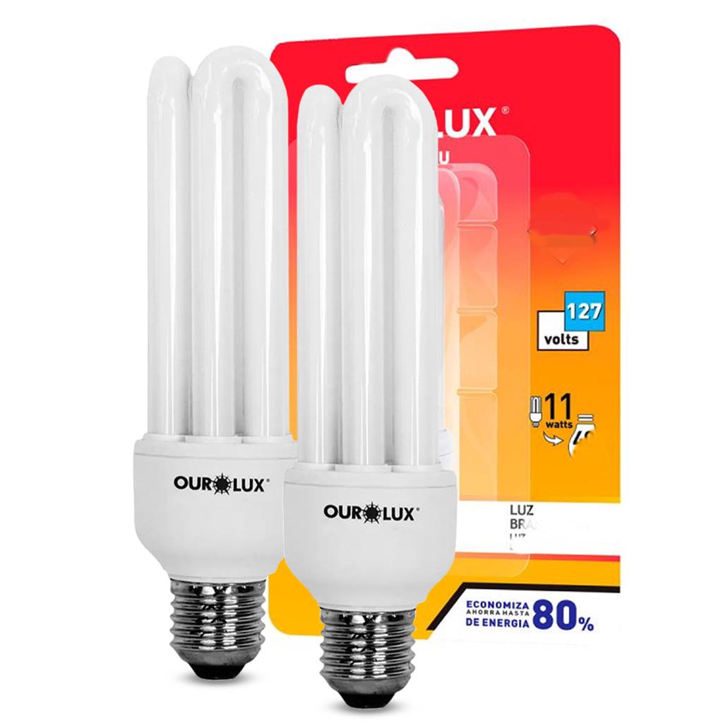 Kit 2 Lampadas Fluorescente Compacta 3U 15W 127V E27 6400K | Shopee Brasil