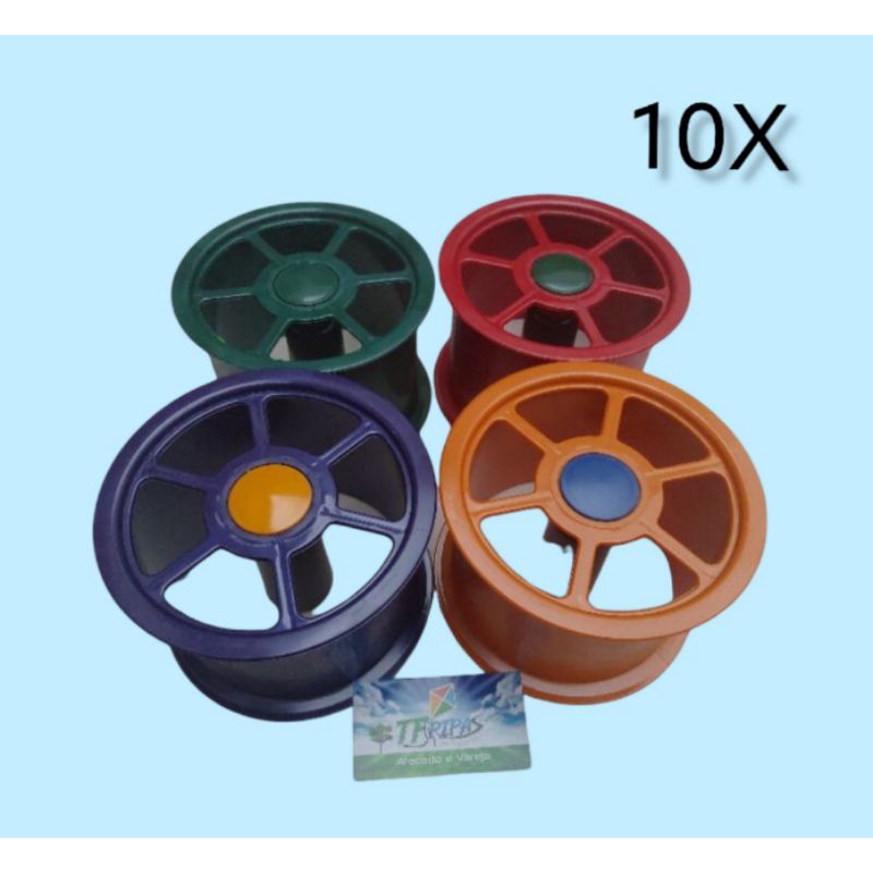 10 carretilha de plástico 15 cm com rolamento para linha de pipas ...