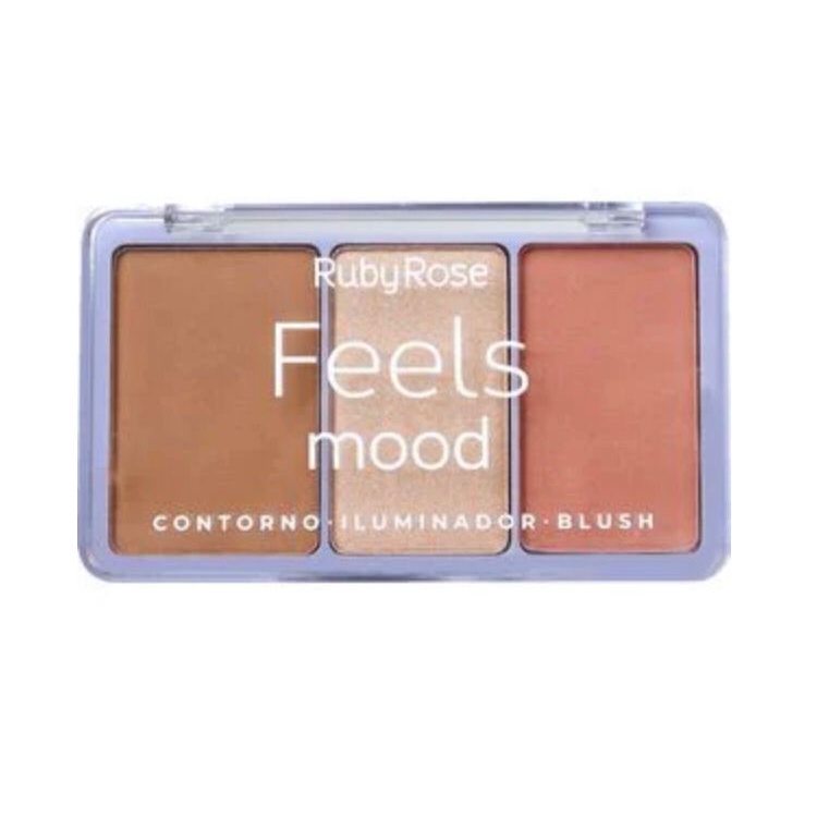 Paleta De Contorno, Iluminador, Blush Feels Mood - Ruby Rose | Shopee Brasil