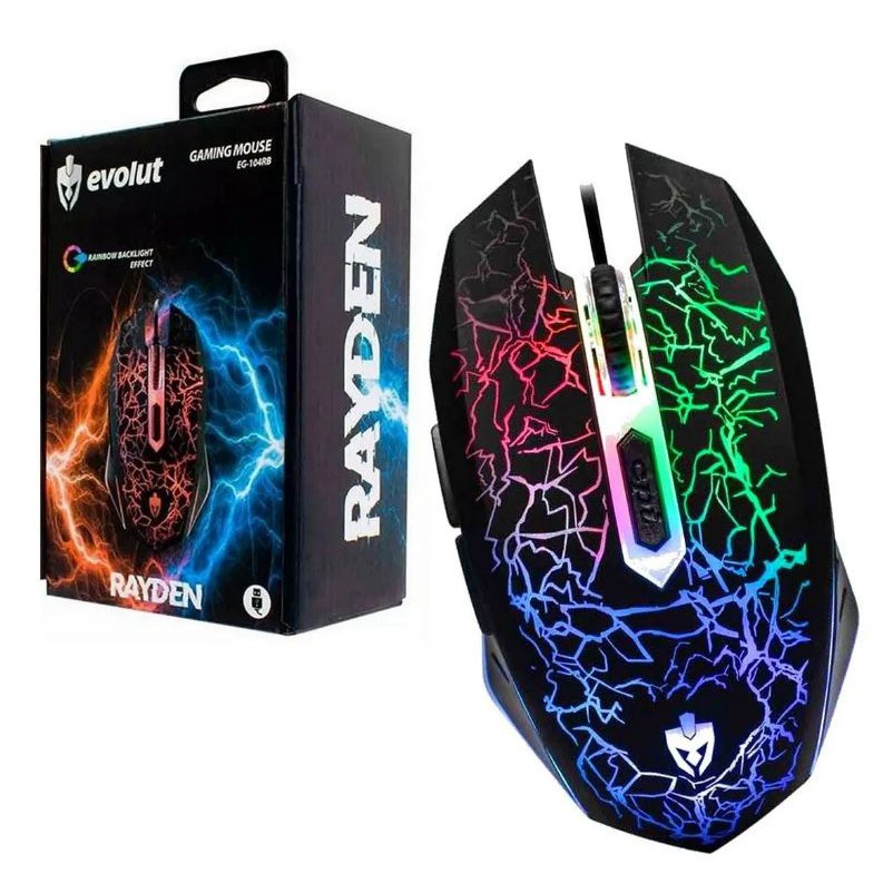 Mouse Gamer Para Jogos Evolut Rayden Eg-104 Led Rgb 2400 Dpi Usb 6 ...