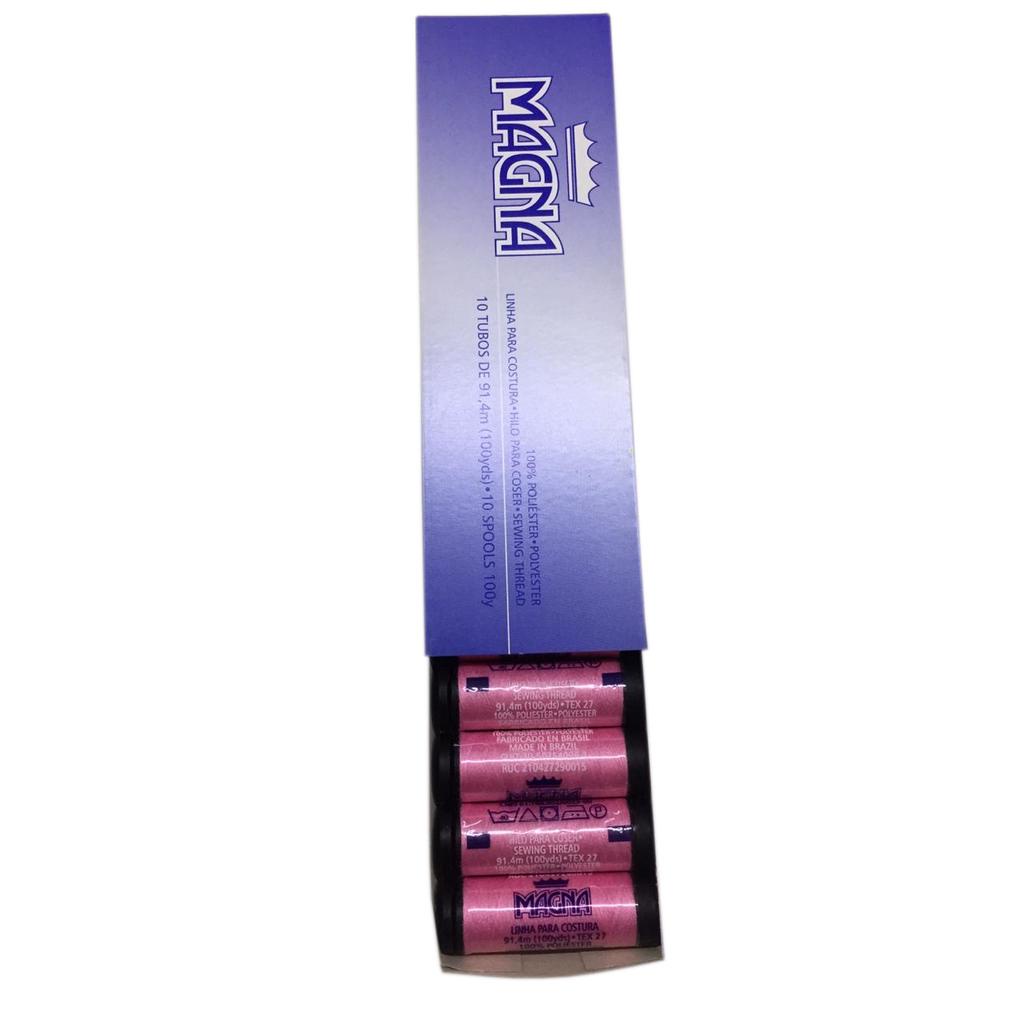 Linha De Costura Magna Rosa Ref 01298 - Pacote Com 10 Tubos | Shopee Brasil