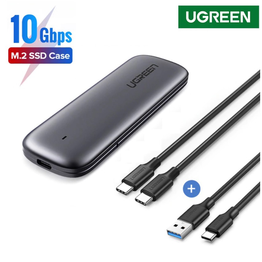 Case Para Ssd M.2 Usb 3.1 Tipo C Gen 2 10gbps Nvme Ugreen + Cabo Extra ...