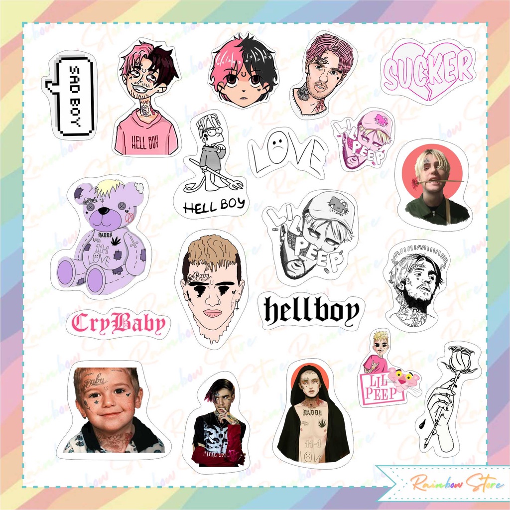 Kit - 20 stickers LIL PEEP | Shopee Brasil