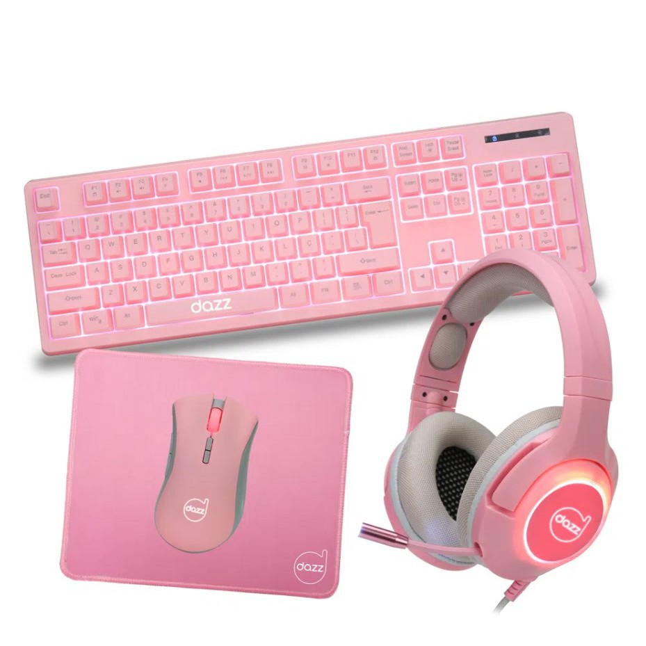 Kit Gamer Feminino 4 em 1 Rosa - Dazz - CM418 | Shopee Brasil