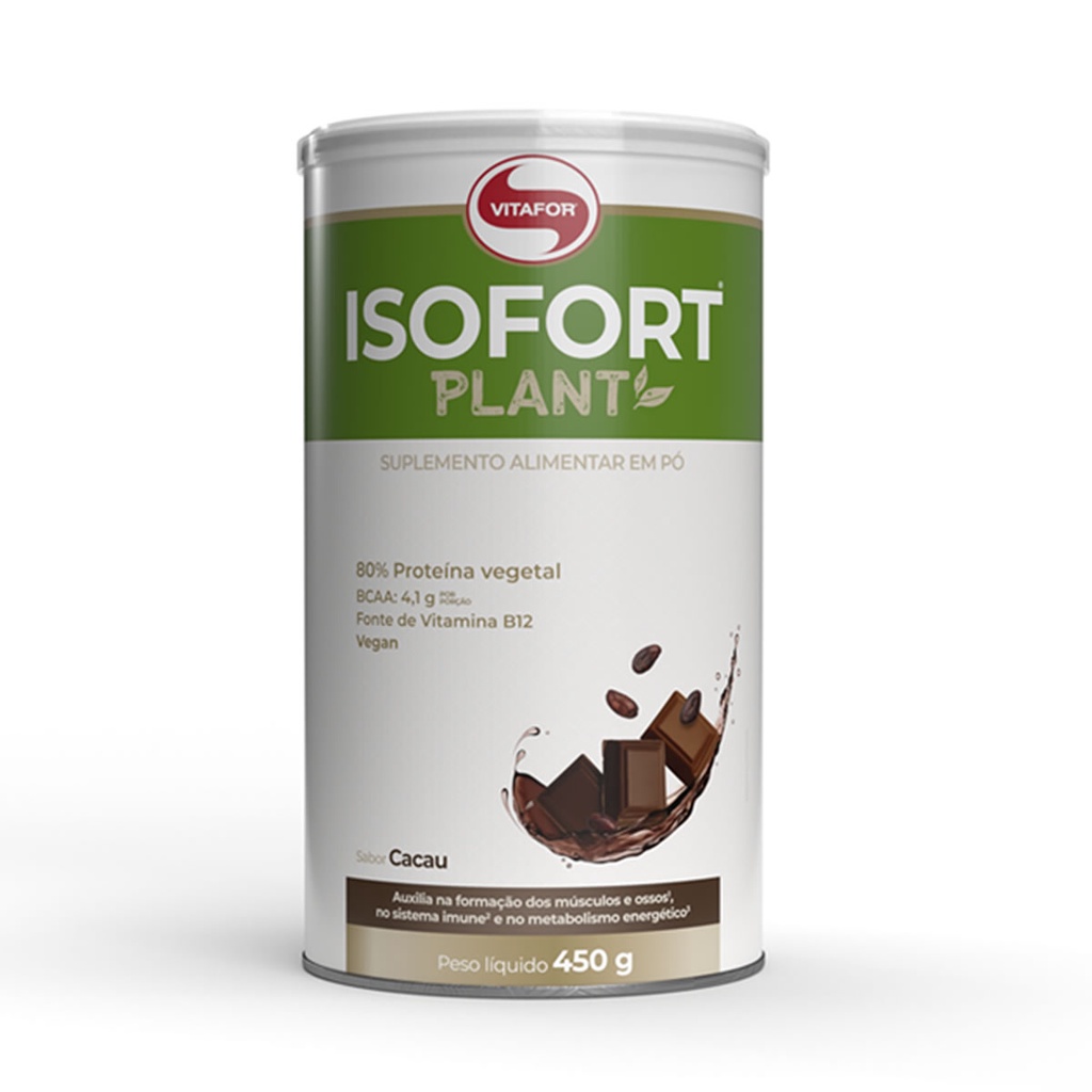 Isofort Plant sabor Cacau 450g - Vitafor | Shopee Brasil