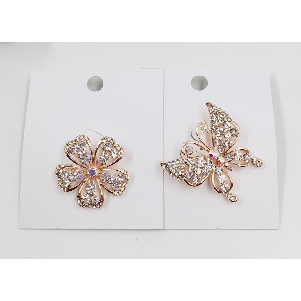 Broche Feminino De Roupa Com Strass Borboleta / Flor. | Shopee Brasil