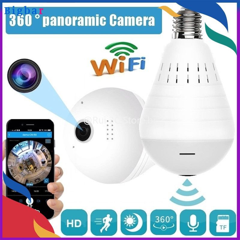 Lampada Com Camera Wifi Visão 360º Led Wifi Hd Panorâmica bigbar ...