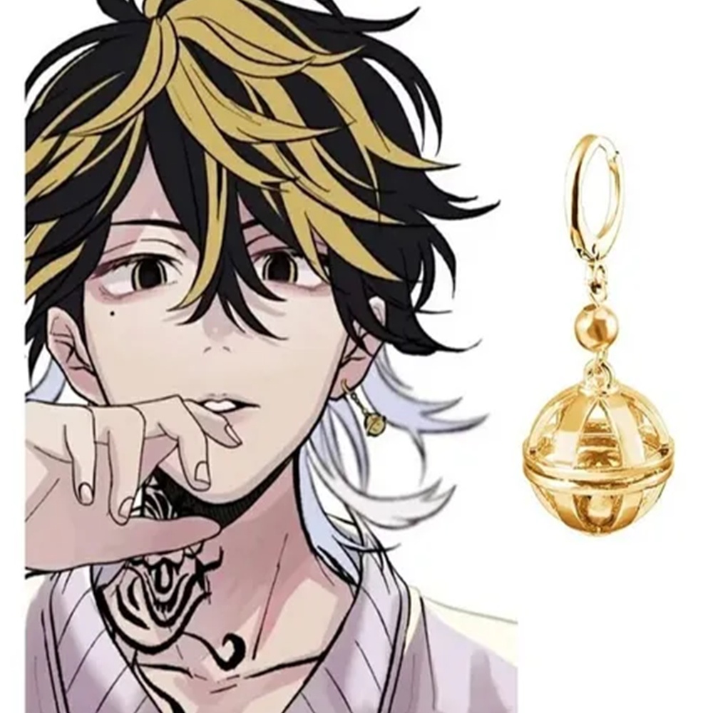 Brinco Tokyo Revengers Mangá Kazutora Hanemiya Dourado | Shopee Brasil