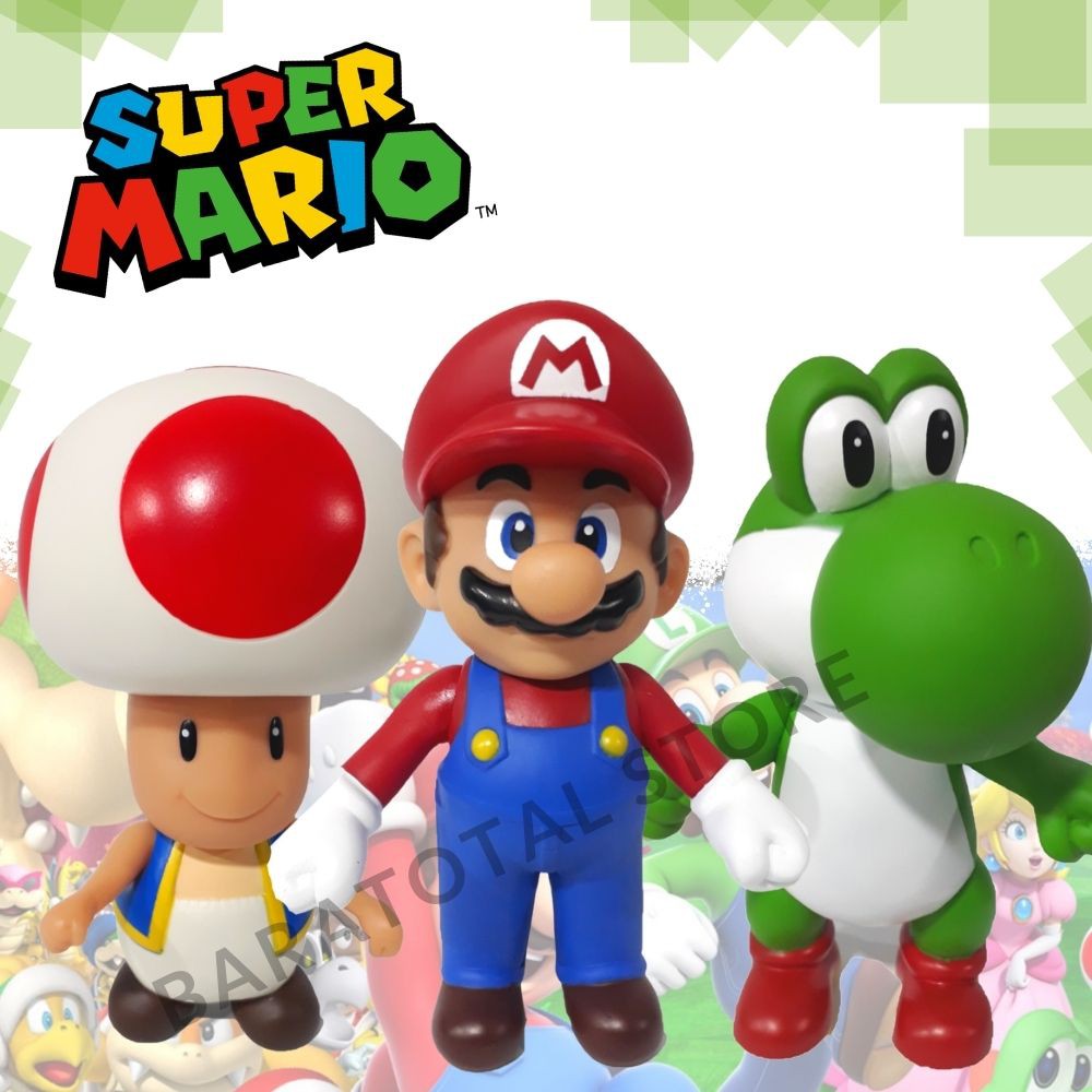Kit Mario Yoshi e Toddy Colecionaveis Bonecos de Vinil 23 cm | Shopee ...