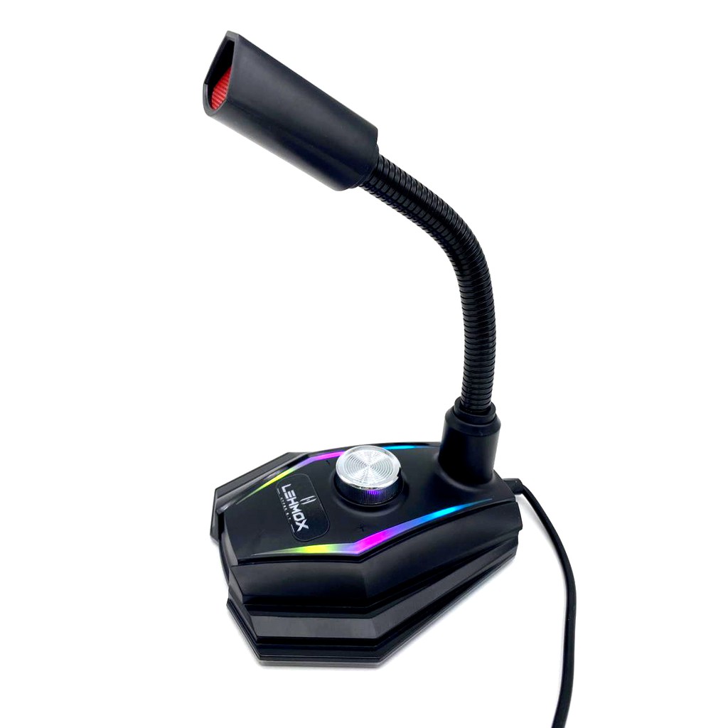 Microfone Profissional Gamer Com Led Rgb Usb Mesa Flexível Gaming Jogos ...