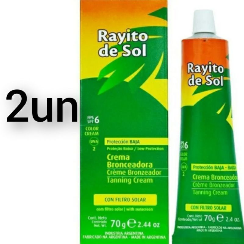 Kit 2 bronzeadores Rayito Bronzeador Validade 10/2023 Raito de sol 70g ...