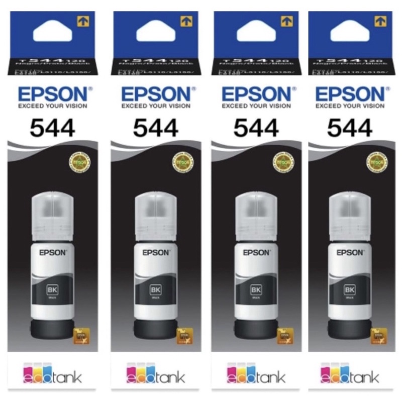 Kit 4 Refil Tintas Black -Preto Epson T544 L3110 L3170 | Shopee Brasil