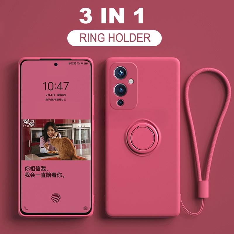 Líquido Macio Capa De Silicone Para Samsung S20 FE S20 Plus S21 Ultra S21 Anel Magnético Titular ...